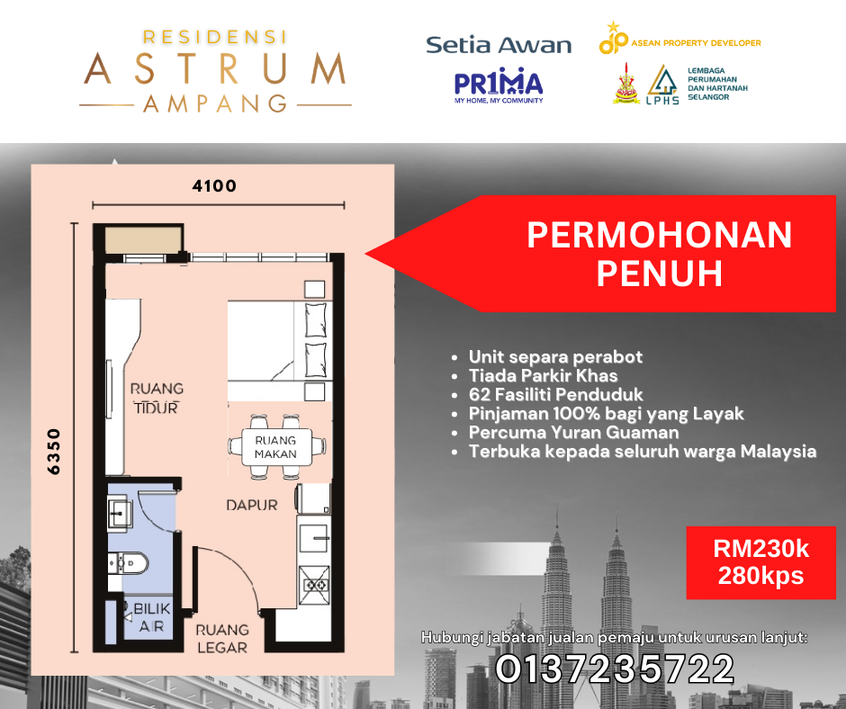 Residensi PR1MA Astrum Ampang @ LRT Jelatek - Permohonon Ekspres 2024